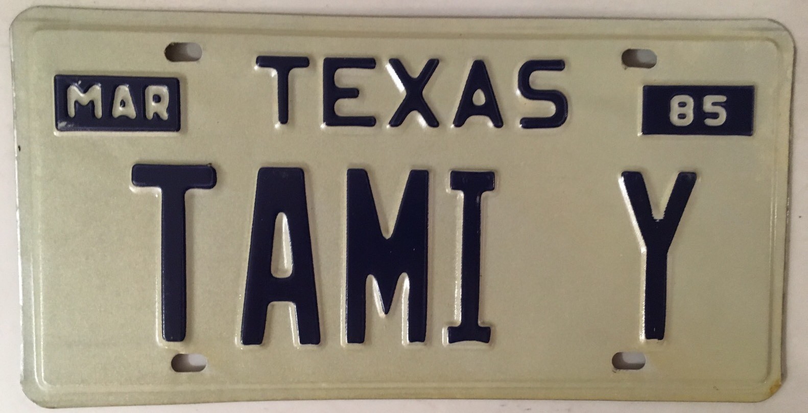 Vanity TAMI Y TAMMY license plate Tamiko Tamika Tamara Tama Tammie 1985 ...