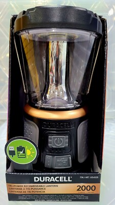 Duracell 2000 LumenLED TRI-Power Solar Rechargable Lantern Security ...