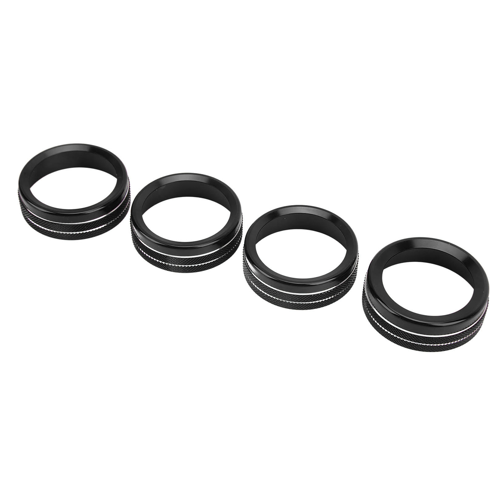 ･Black 4pcs AC Switch Ring Aluminium Alloy Rustproof Center Console ...