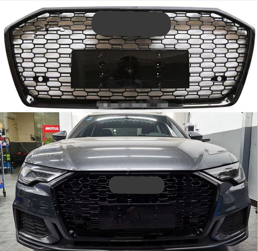 For 2019 2020 2021 2022 Audi A6 RS6 S6 Front bumper Honeycomb Grill ...