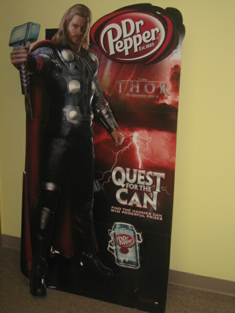 THOR STANDEE/CHRIS HEMSWORTH/MARVEL AVENGERS/DR PEPPER 6 FT TALL | eBay UK