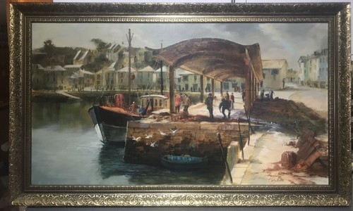 Terry Burke Signed original oil painting - Brixham Harbour | eBay UK