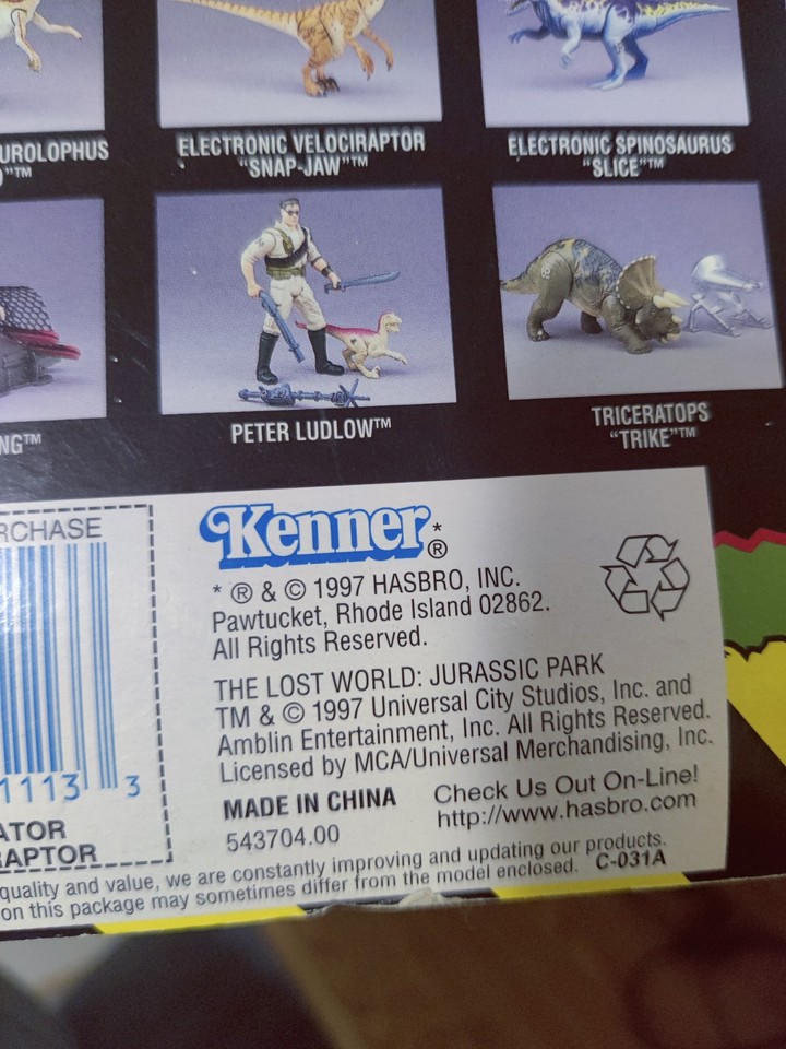 ORIGINAL VINTAGE 1997 Lost World Jurassic Park JP13 Velociraptor ...