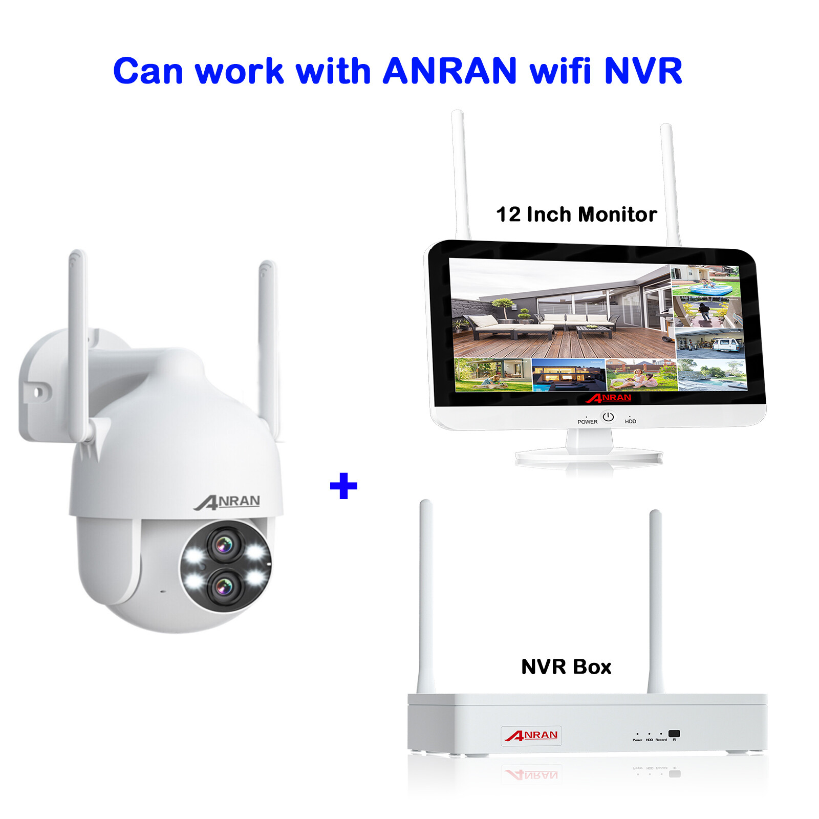 ANRAN Outdoor Wireless IP Camera HD 3MP Audio WIFI Security Camera ...
