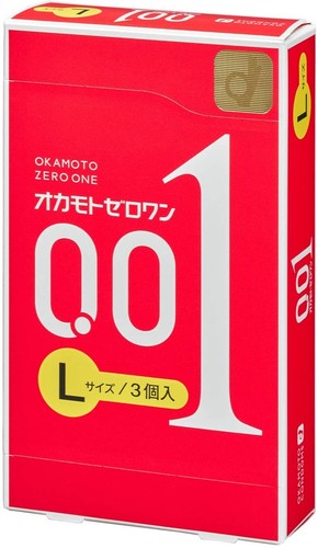 Okamoto Zero One Large Size 0.01mm Condoms 3Pieces/1Box Made in Japan ...