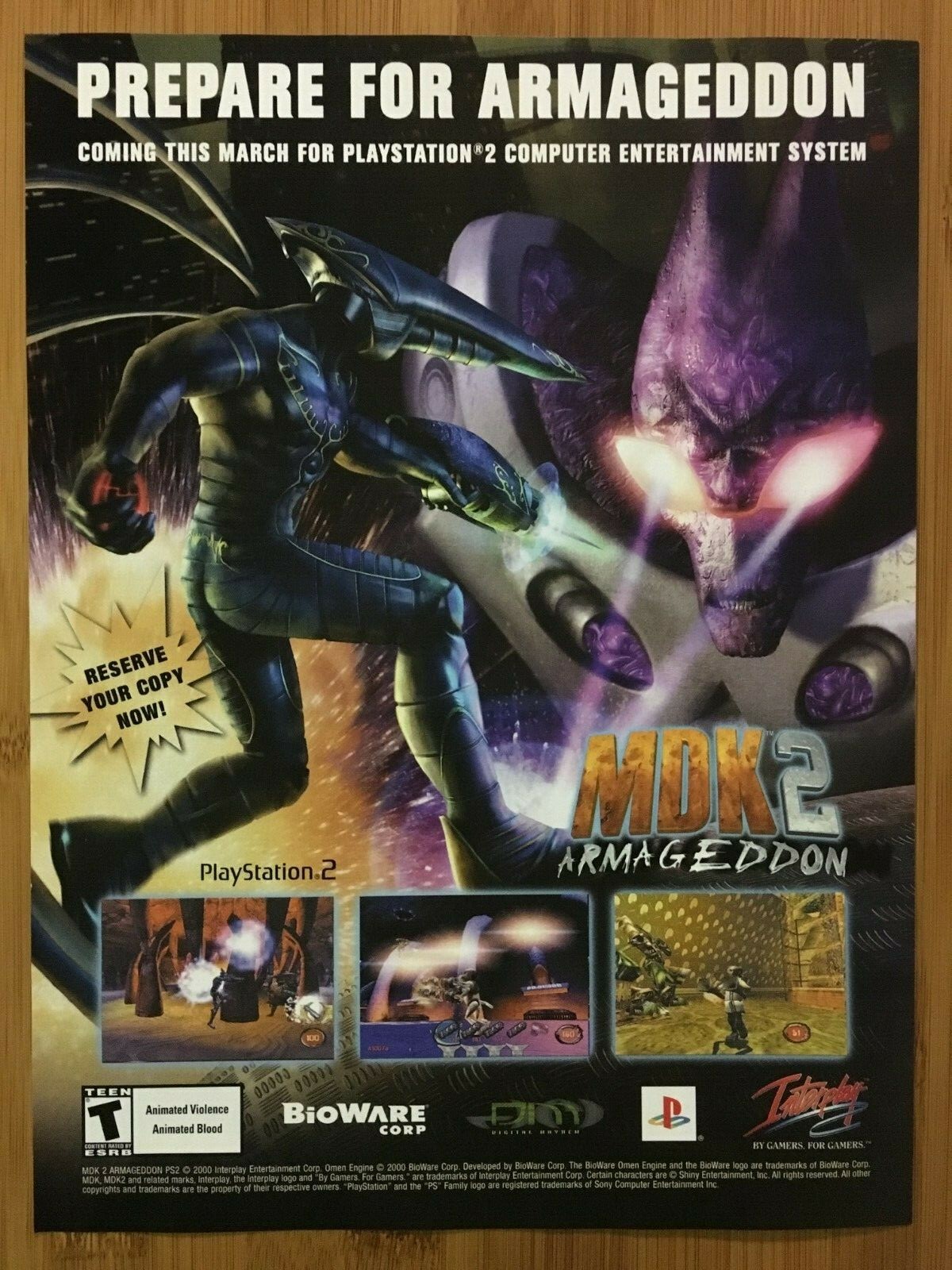 MDK 2: Armageddon PS2 Playstation 2 2000 Vintage Poster Ad Art Bioware ...