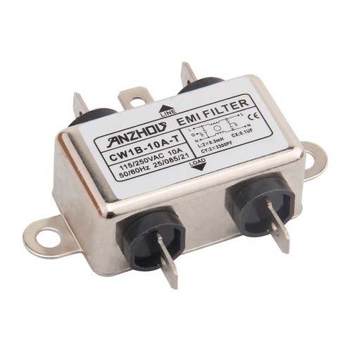1X EMI FILTER 115/250VAC 10A 6A 3A power filter CW1B-10A-T CW1B-6A-T ...