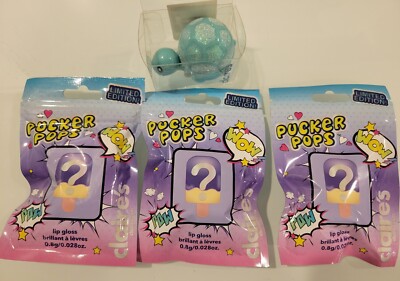 (3)Claires Pucker Pops Limited Edition ? Lip Gloss & (1)Turtle Lip ...