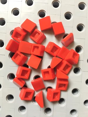 Lego Red 1x1x2/3 Mini Slopes Roof Tile Bricks 1 X 1 Smooth Finishing 25 ...