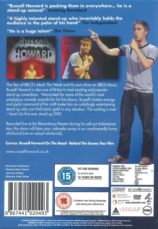 Russell Howard: Live (2008) DVD, Stand-Up Comedy [Region 2] | eBay
