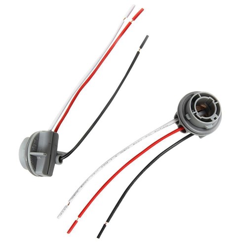 2Pcs 1157 Car Bulb Holder Lamp Socket Adapter LED Light With Wiring ...