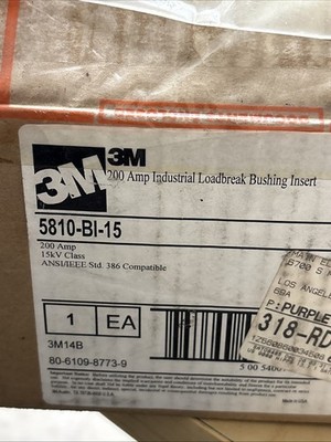 3M 5810-BI-15, 200 Amp, 15kV Class, Industrial Loadbreak Bushing Insert ...