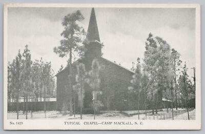 Camp Mackall North Carolina~Typical Chapel~1950s B&W Postcard | eBay