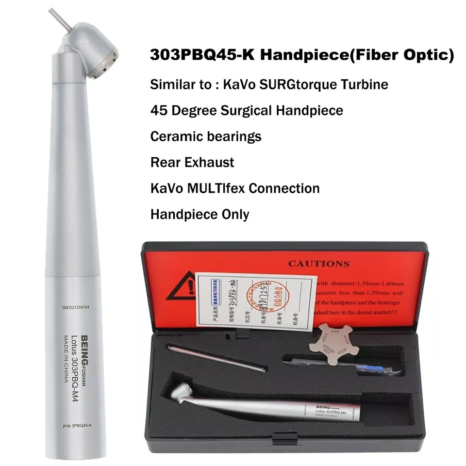 BEING Dental Surgical 45° High Speed Fiber Optic Handpiece fits KaVo ...
