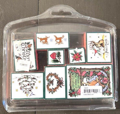 Vintage Christmas Rubber Stamp Set With Holiday Designs by PSX SK107 | eBay