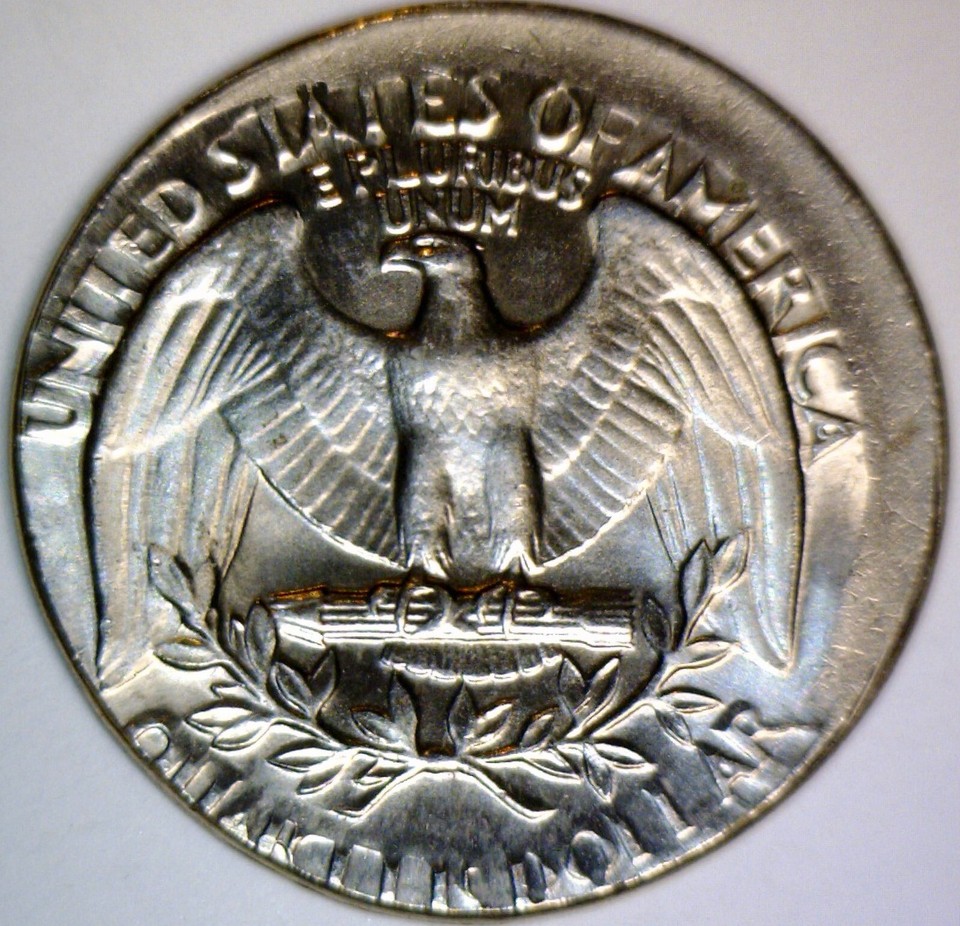 1974 ERROR OFF CENTER Washington Quarter BU + Coin NICE O/C LOT #18 NR ...