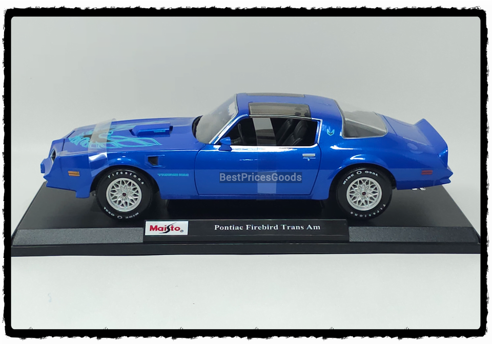 Maisto 1:18 Scale Pontiac Firebird Trans Am in Blue Diecast Model Car ...