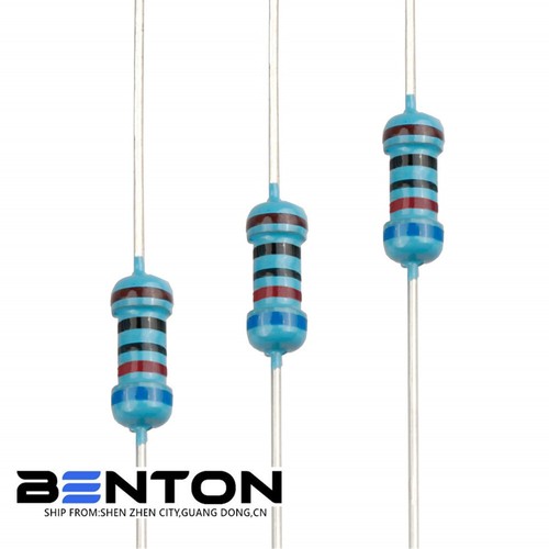 100Pcs 1/2W(0.5Watt) Metal Film Resistors Kit ±1% 1Ω-10M Ohm 134 Values ...