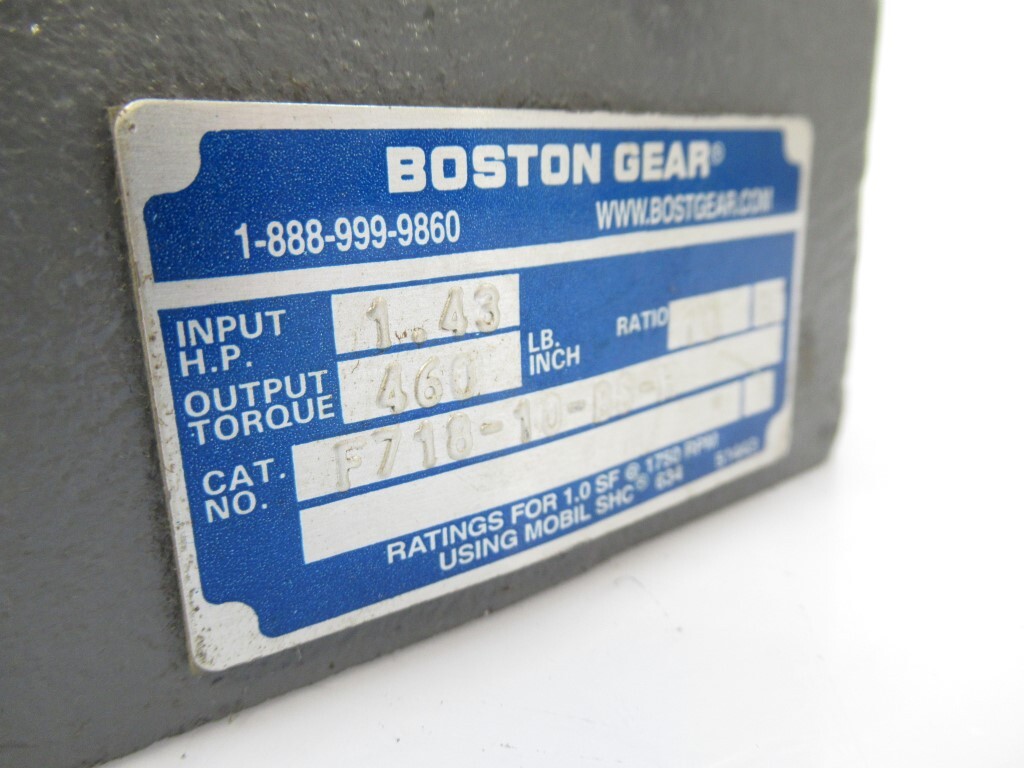 F718-10-B5-H+BOSTON+GEAR+GEARBOX+SPEED+REDUCER+10+1+460input for sale ...