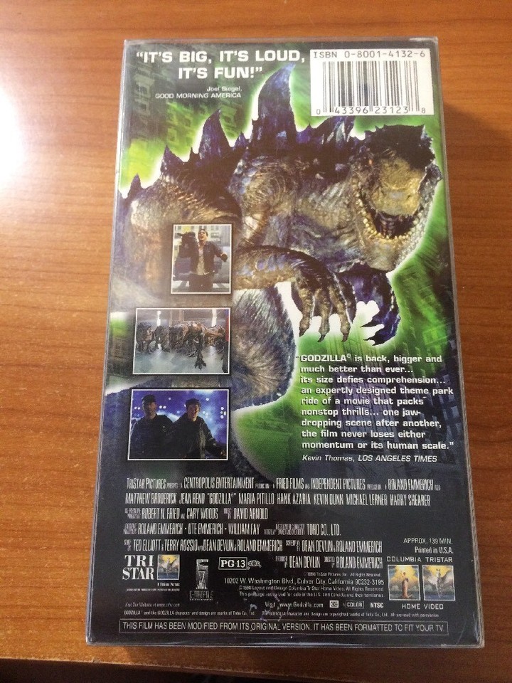 Godzilla (VHS) Matthew Broderick, Kevin Dunn, Harry Shearer...73 | eBay