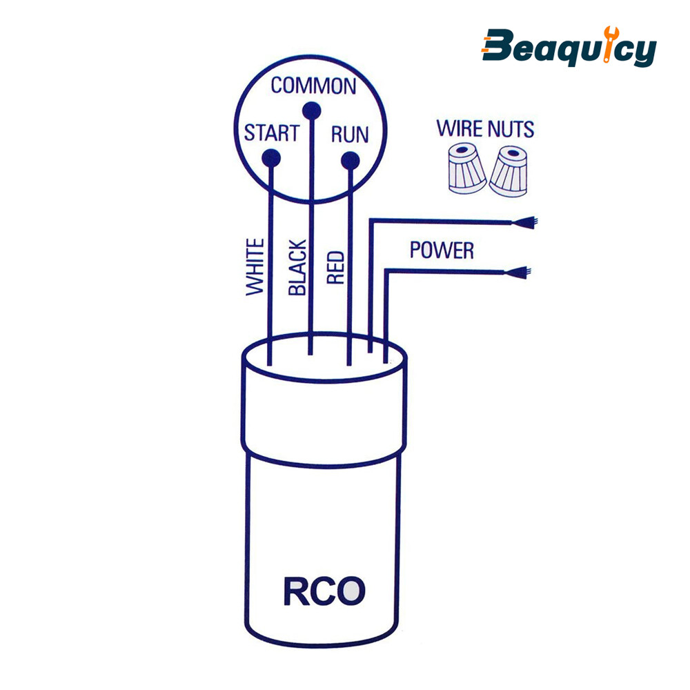 RCO410 3 in 1 Relay Hard Start Capacitor Kit For Refrigerator 1/4-1/3 ...
