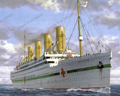 8x10 Print HMHS Britannic Third Vessel White Star Line Olympic Class ...