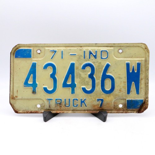 1971 Indiana 43436W - TRUCK 7 (7 Ton) License Plate Expired Car Tag ...