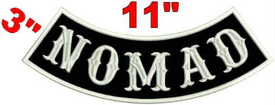 NOMAD MOTORCYCLE BIKER MC CLUB VEST 11" SIDE BOTTOM ROCKER PATCH 5 ...