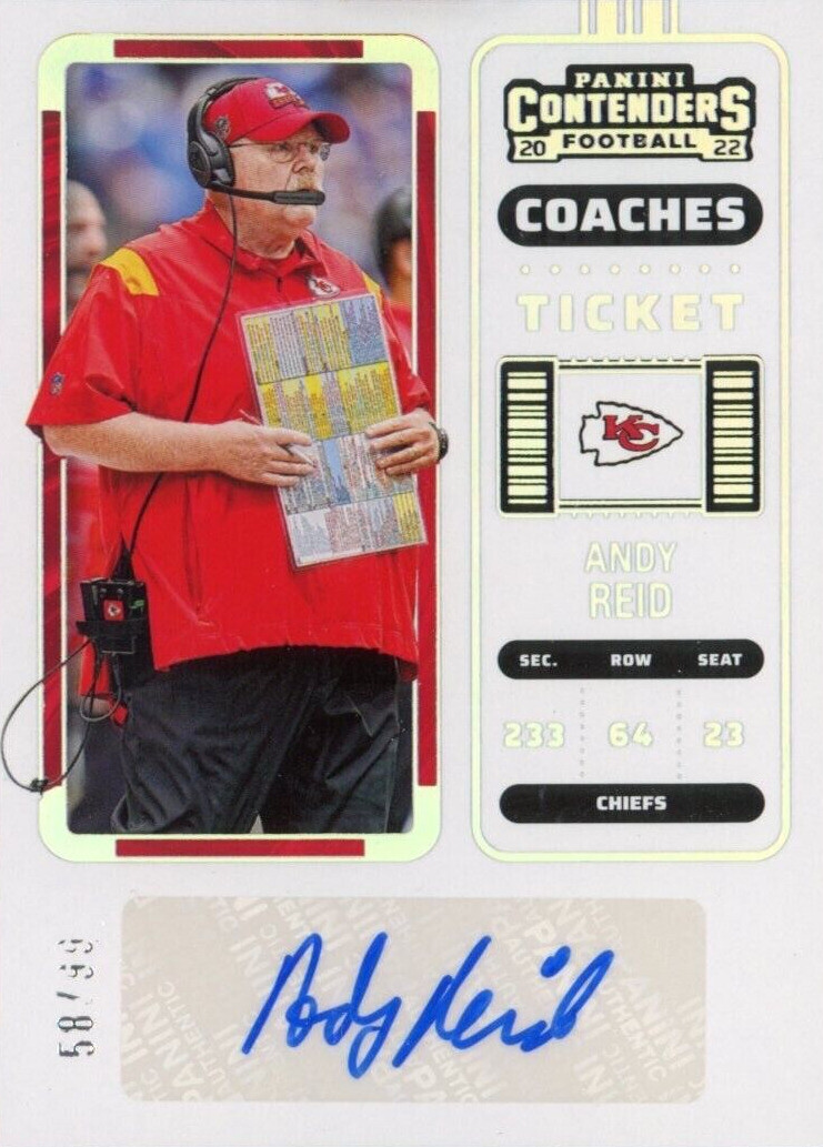 2022 Panini Contenders - Coaches Ticket #303 Andy Reid /99 (AU) for ...
