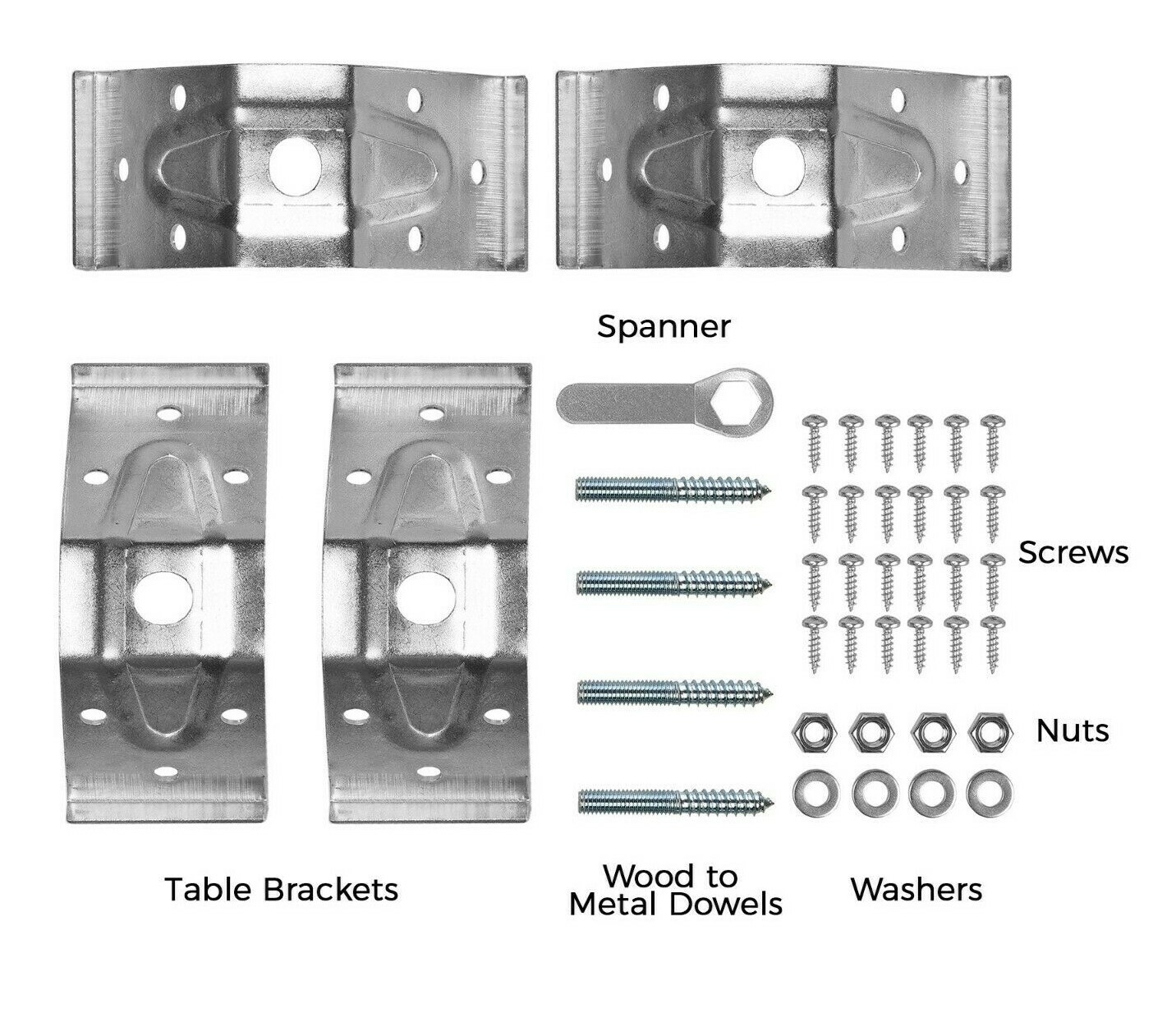 130mm Table Corner Connecting Brackets Complete Kit Leg Braces Nuts ...