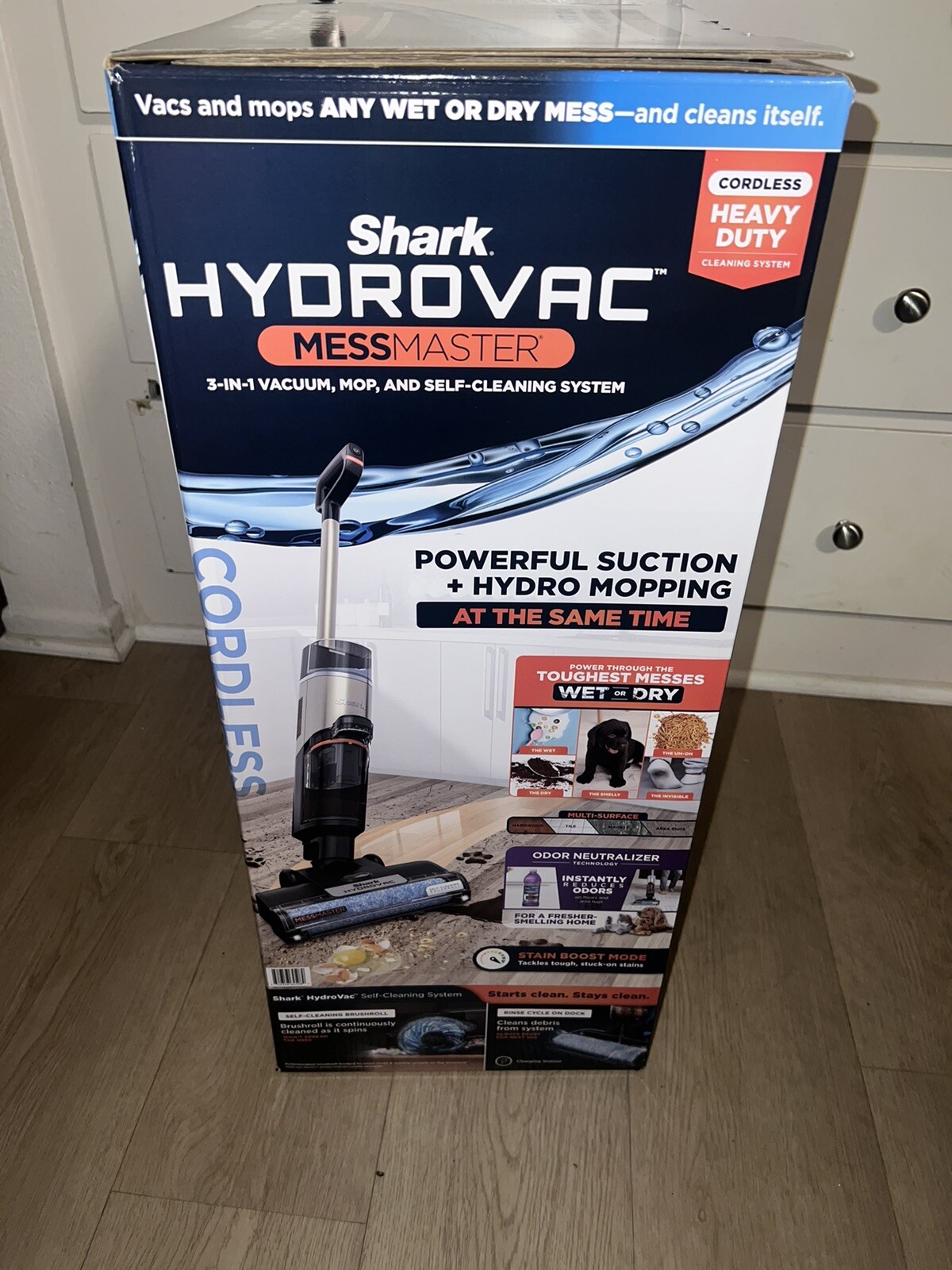 Shark - HydroVac MessMaster Heavy Duty Cordless 3-in-1 Vacuum, Mop and ...