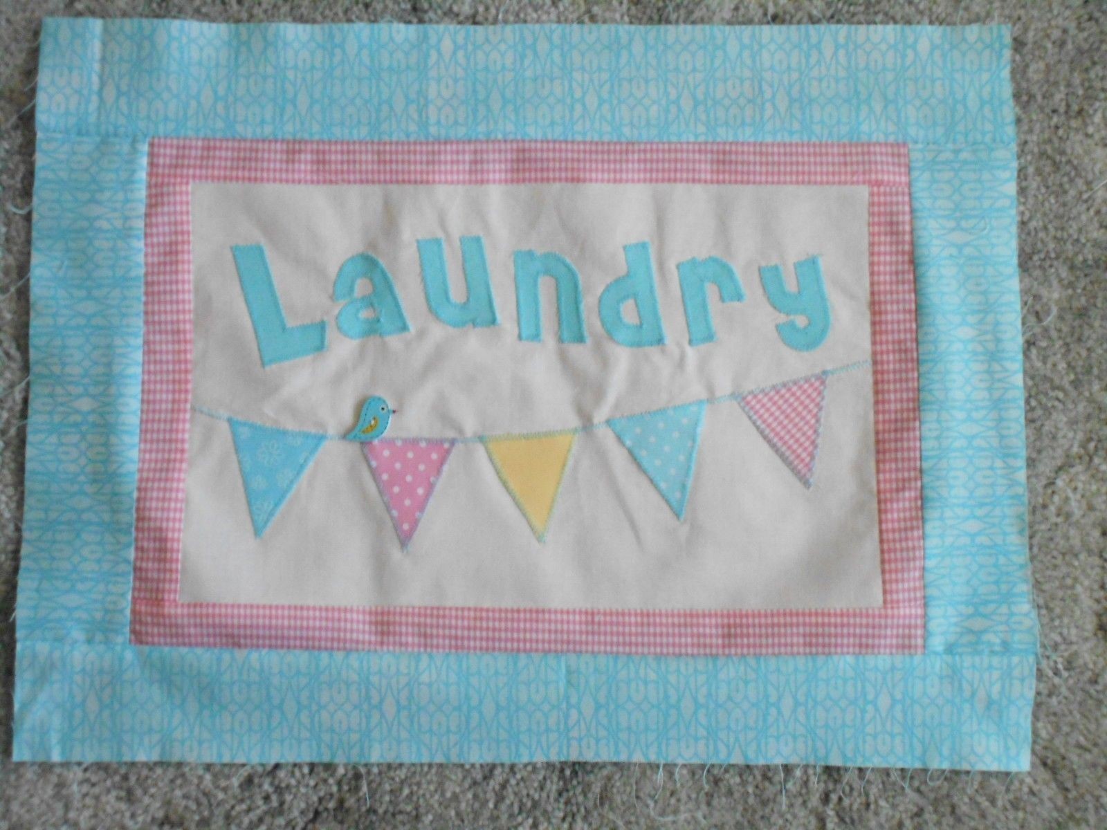 Laundry / Flags Wall Hanging Quilt Top 17" X 13" | eBay