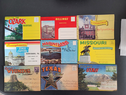 Vintage Lot (18) UNITED STATES POSTCARD FOLDERS | eBay