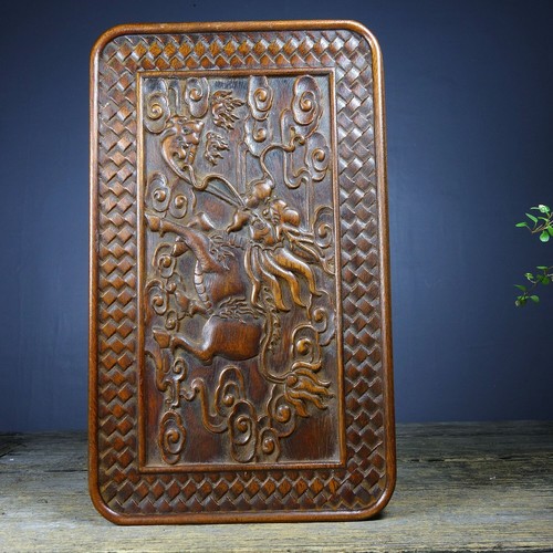 Exquisitely carved plates and tea plates made of old Tibetan rosewood ...