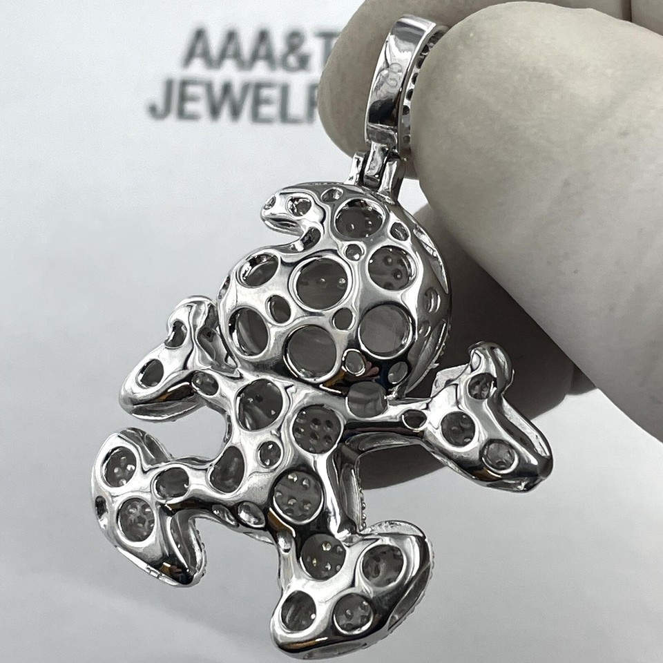 925 Solid Sterling silver Cubic Zirconia Cartoon Blue Smurf Pendant | eBay