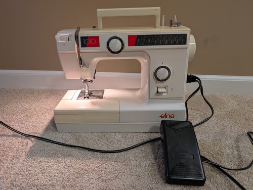 Elna 1010 Sewing Machine with Foot Pedal & Power Cord Tested & Works ...