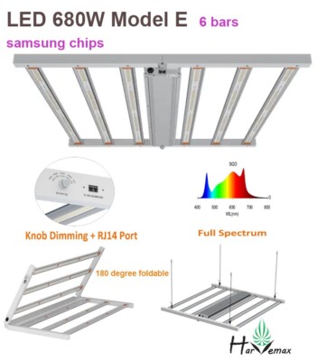HARVEMAX LED Pro Grow Light 680W Hydroponic 4FT 6 Bar Samsung 301H Full ...