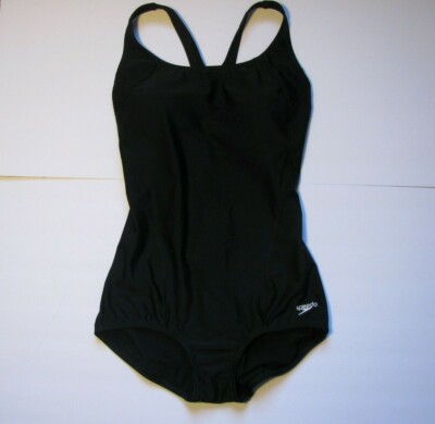 Speedo Conservative Ultraback Princess Seam Performance Black Swimsuit ...