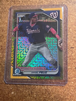 2024 Bowman Chrome 1st Bowman Card Gold Mega Mojo # BCP 198 Angel Feliz ...