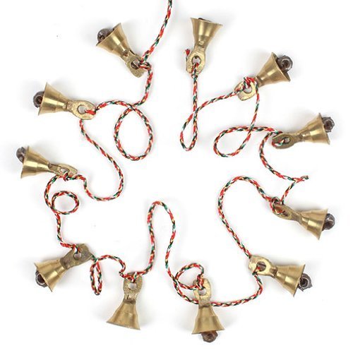 Decorative String of 11 Brass Vintage Style Wall Hanging Bells ...