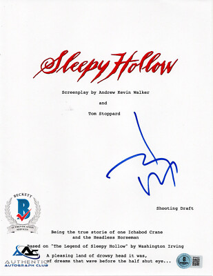 JOHNNY DEPP AUTOGRAPH SIGNED SLEEPY HALLOW SCRIPT SCREENPLAY BECKETT ...