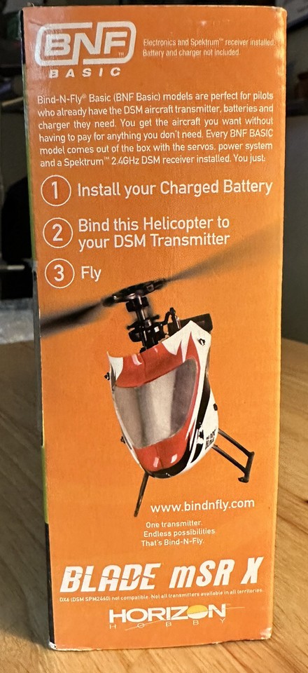 Blade MSR X Flybarless RC Remote Control BNF Helicopter | eBay