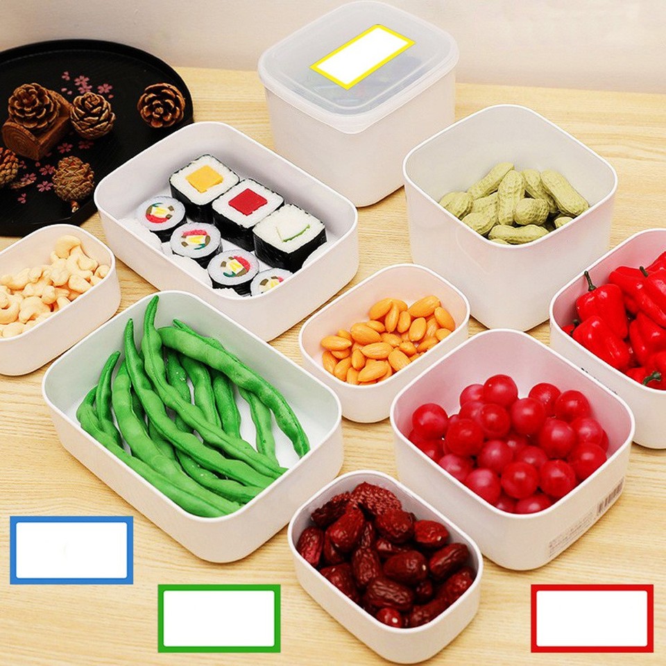 4 Rolls Rectangular Name Tag Stickers Adhesive Kitchen Labels for ...