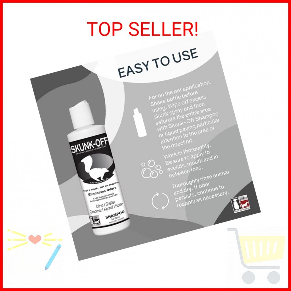 Skunk Off Pet Shampoo – Ready to Use Skunk Odor Remover for Dogs, Cats ...