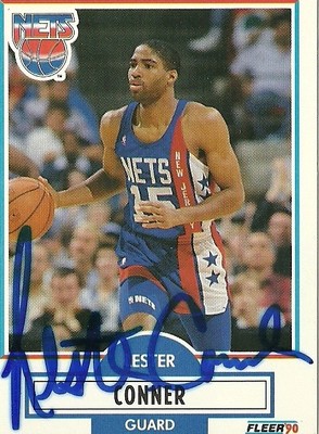 LESTER CONNER NJ NETS SIGNED AUTOGRAPHED 1990 FLEER CARD #119 W/COA | eBay