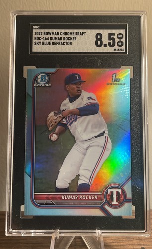 2022 Bowman Draft - Chrome Kumar Rocker #BDC-164 Sky Blue Refractor (RC ...
