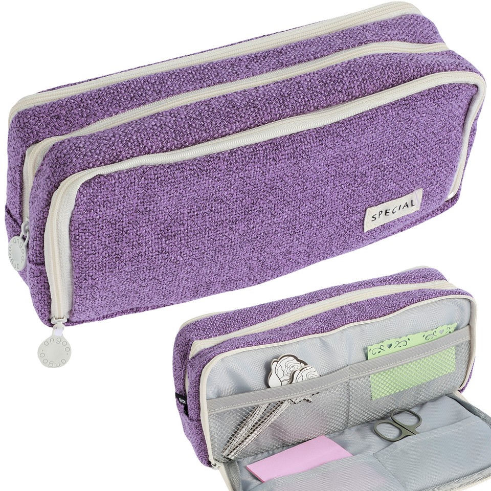 Pencil Case 3 Compartment Pencil Pouch with Zipper Pencil Bag for up to ...