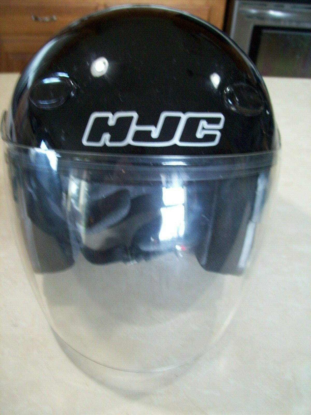 HJC CL-33 Helmet Adult Small Gloss Black Street Motorcycle Clear Visor ...