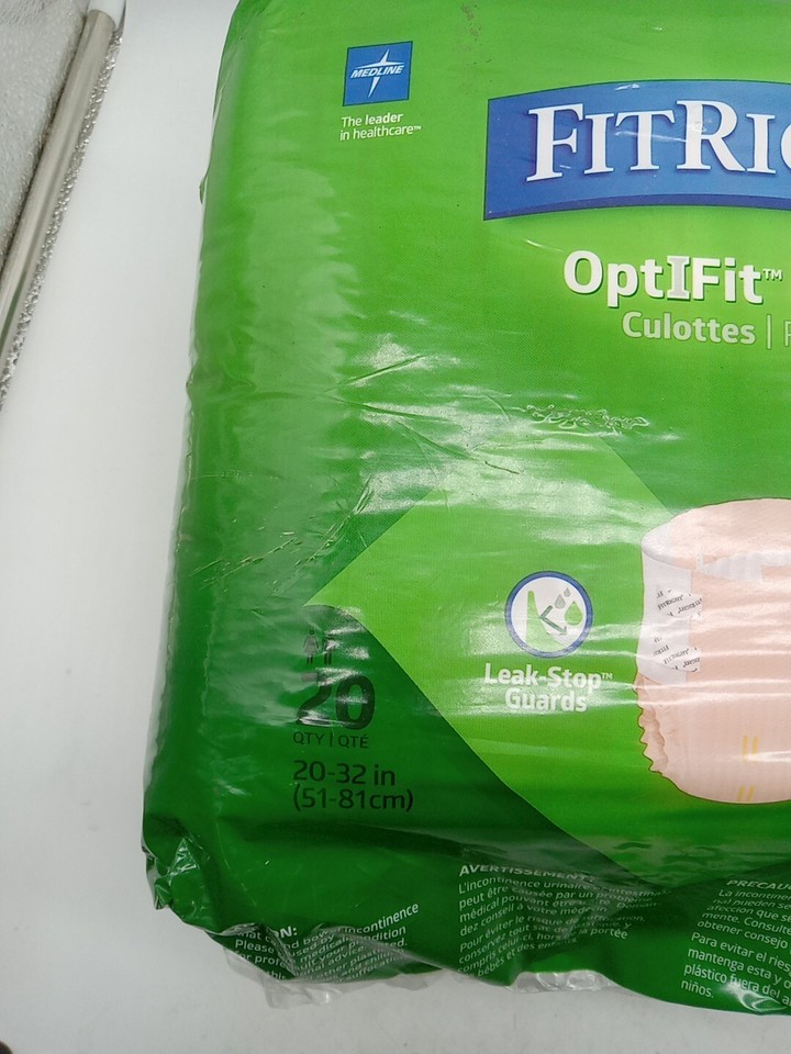 20 Fit Right OptiFit Briefs, Ultra, Sz Small, 20"-32" by Medline -Brand ...