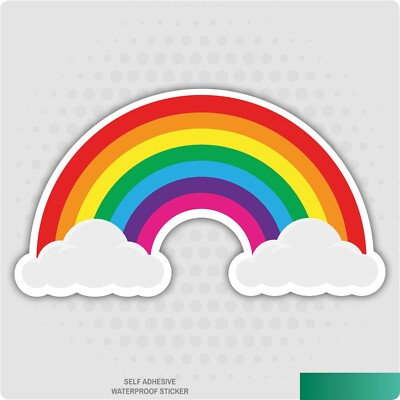 Mini Rainbow Sticker Multicoloured Vinyl Decal Car Van Laptop Sticker ...
